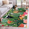 Black Cat Washable Area Rug 4x6 Indoor Jungle Potted Cacti Boho ...