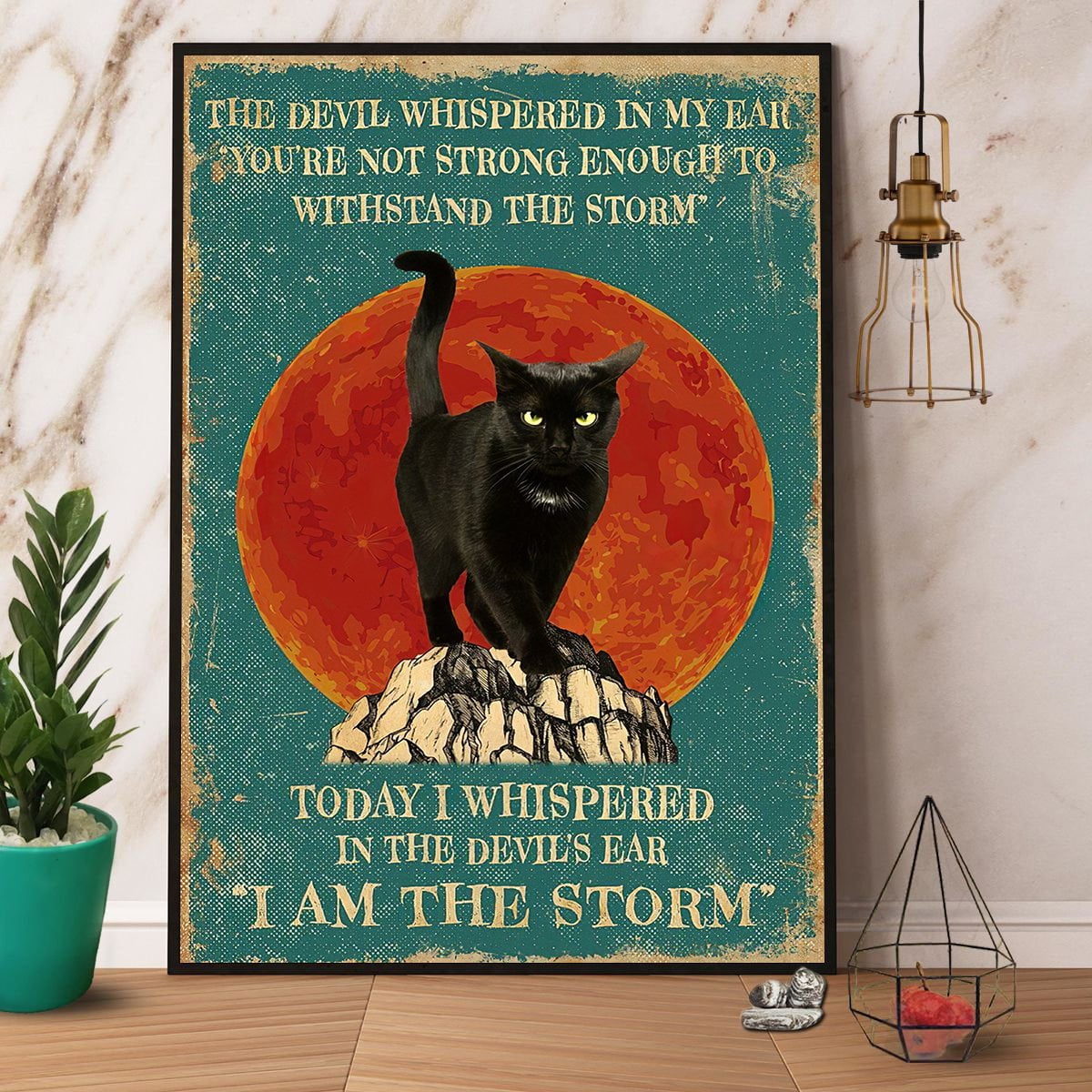 Black Cat Whispered In The Devil Ear I Am The Storm Poster No Frame ...