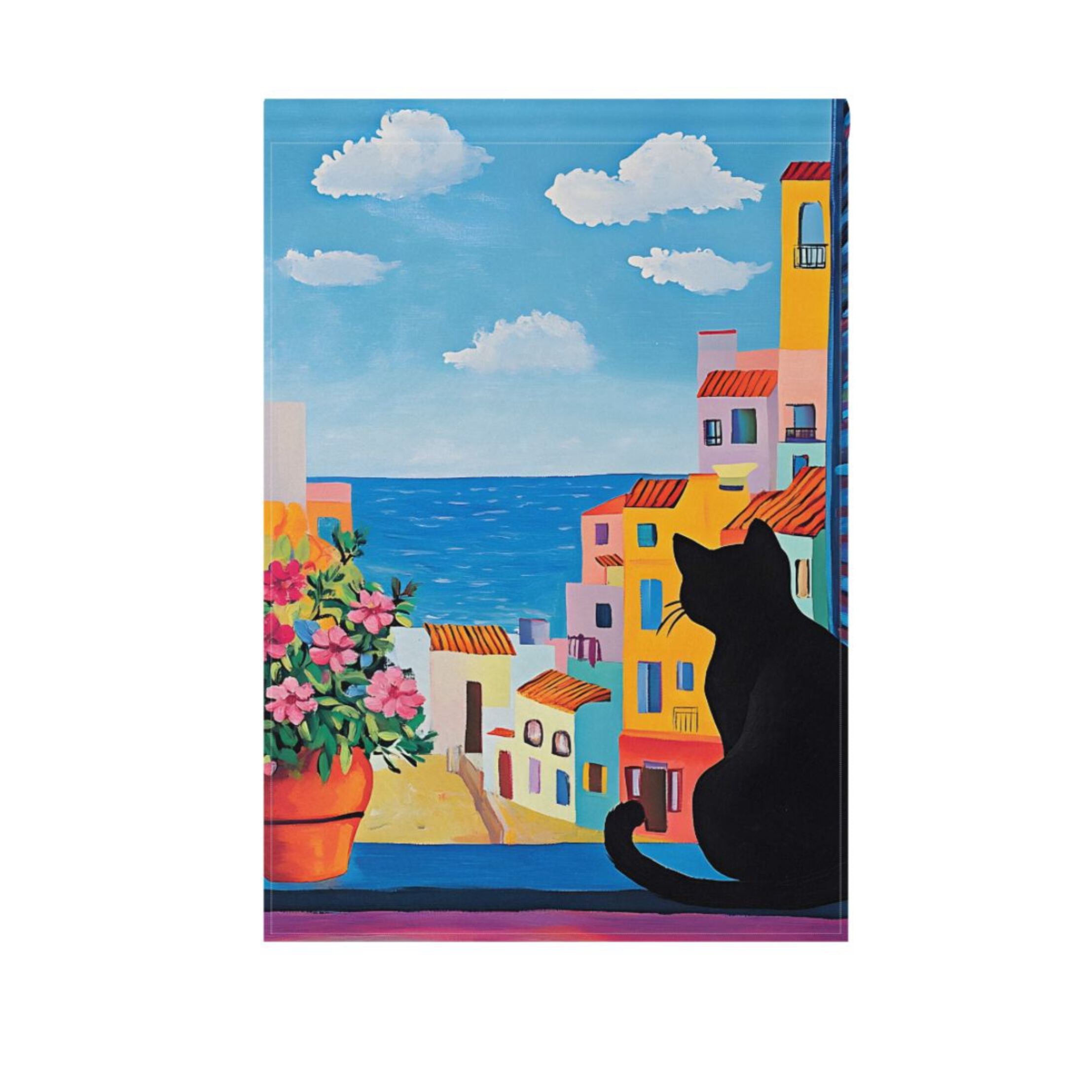 Black Cat Window Garden Flag Double Sided 12 x 18/28 x 40 Inch Yard ...