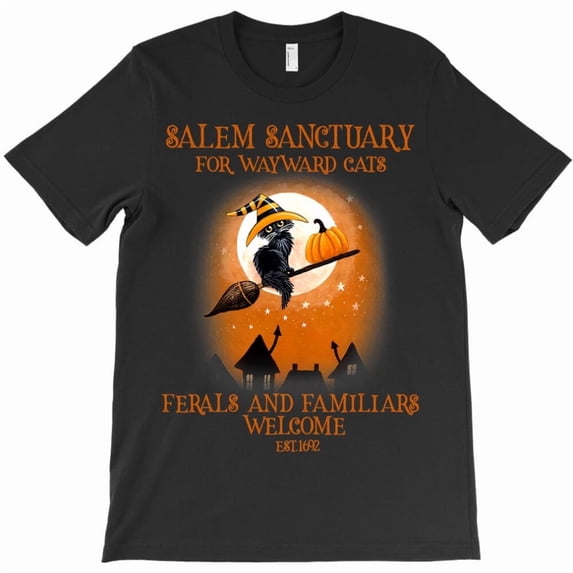 Black Cat Witch Salem Sanctuary Witch City Halloween Pumpkin Themed ...