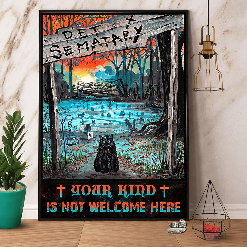 Black Cat Witch Your Kind Is Not Welcome Halloween Poster No Frame ...