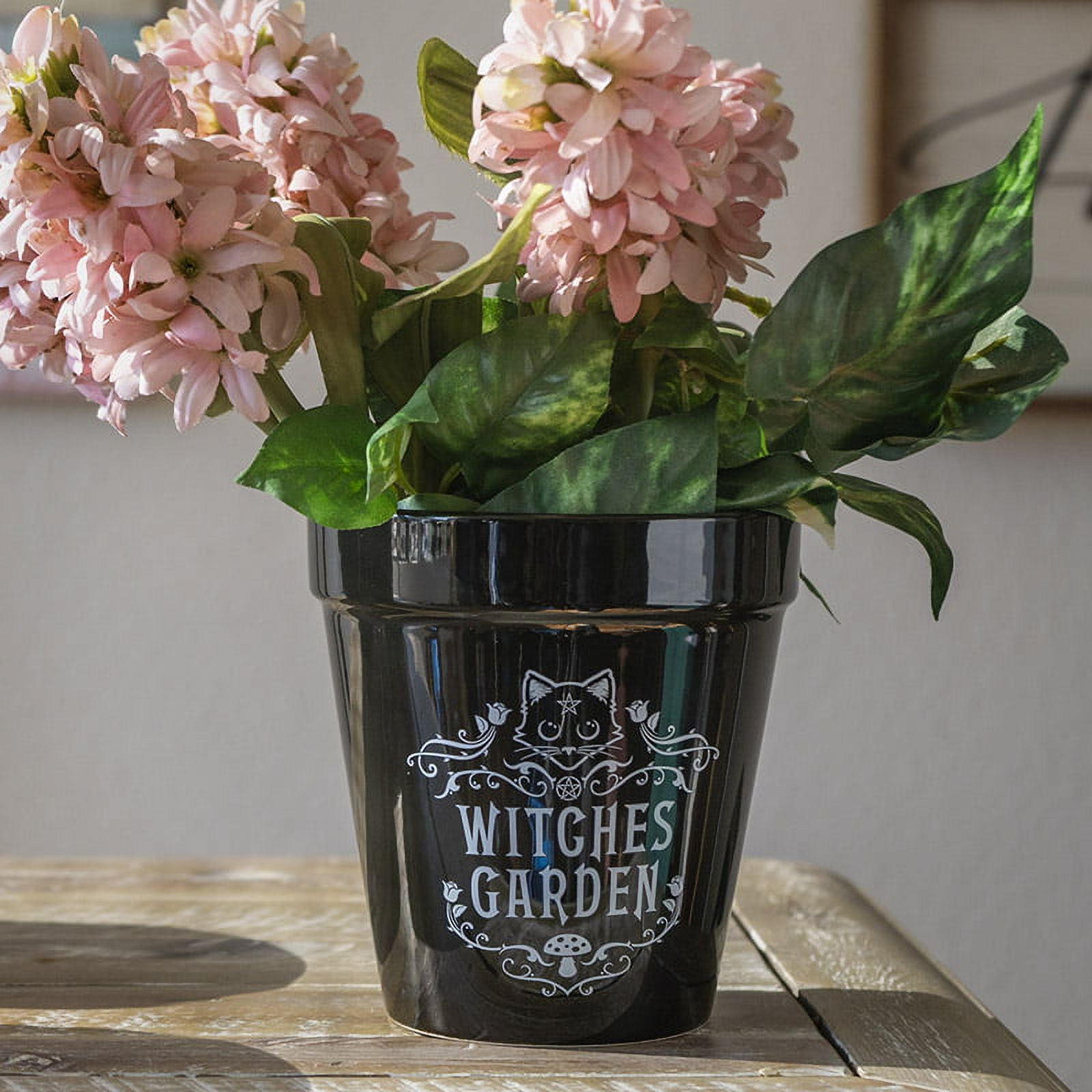 Black Cat Witches Garden Wicca Witchcraft Apothecary Flower Herbs ...