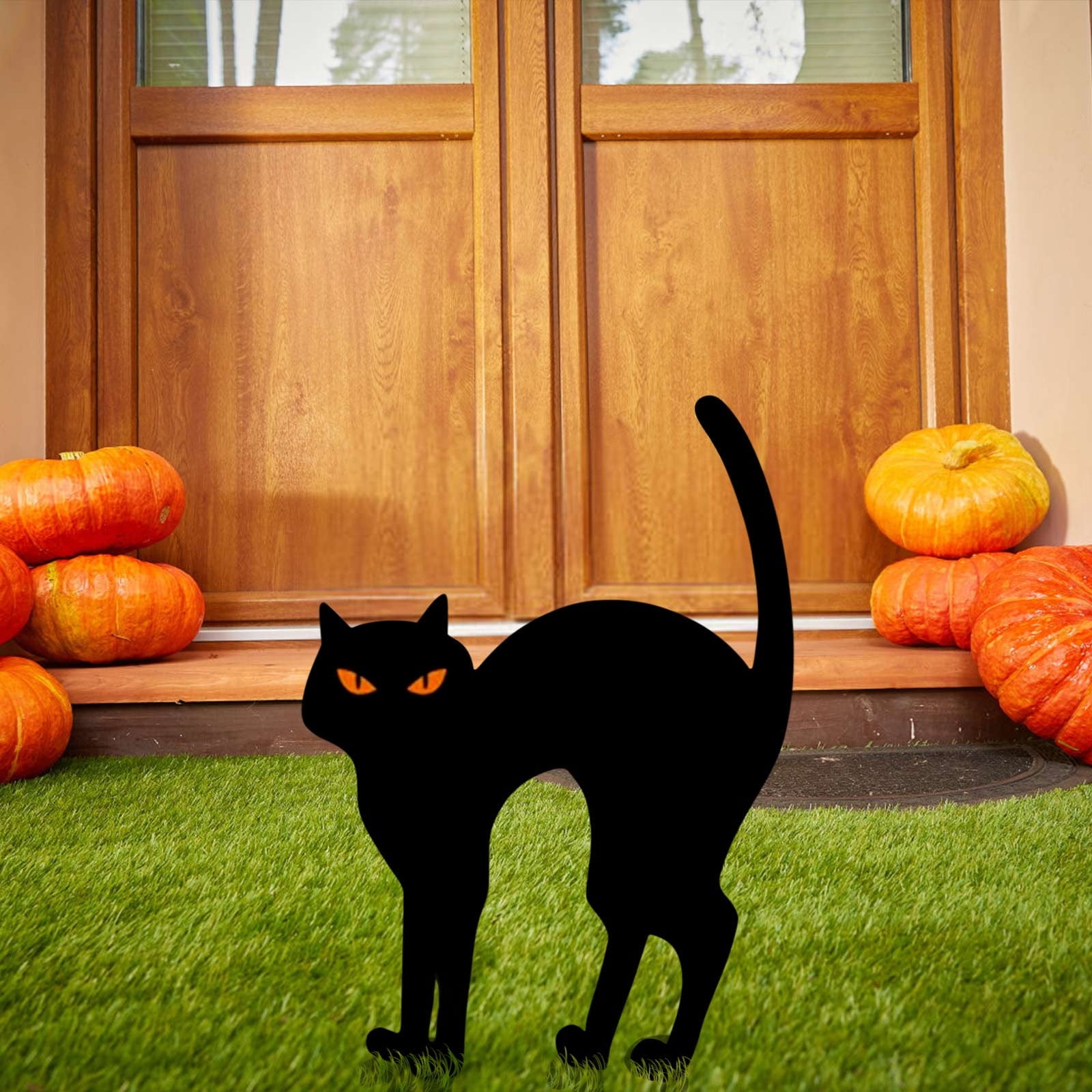Black Cat Yard Signs Halloween Decor,Black Cat Lawn Stakes Garden Black ...
