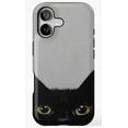 Black Cat Yellow Eyes Animal Portrait Art Phone Case for iPhone 17 16 ...