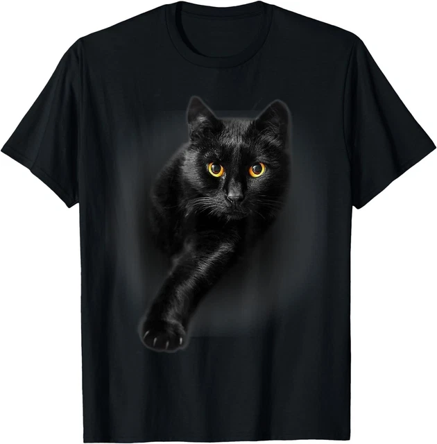 Black Cat Yellow Eyes Cat Dad Cat Lover Tshirt, Father'S Day Gift ...