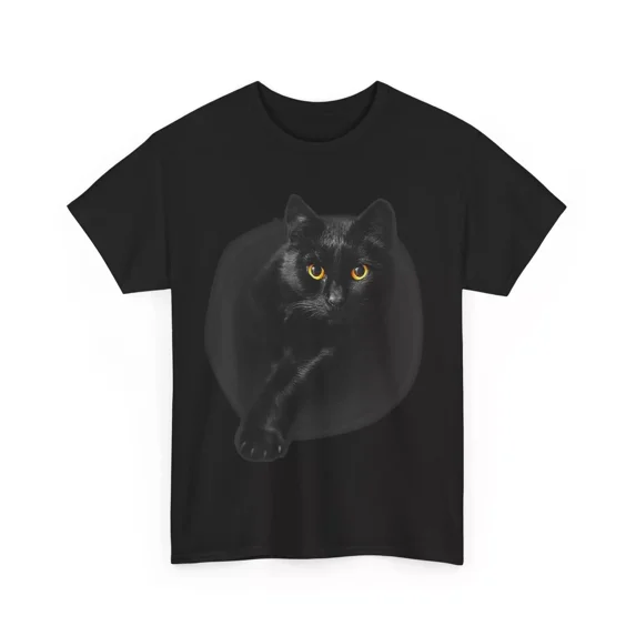 Black Cat Yellow Eyes Cute Cat Lover Halloween Style T Shirt, for men ...