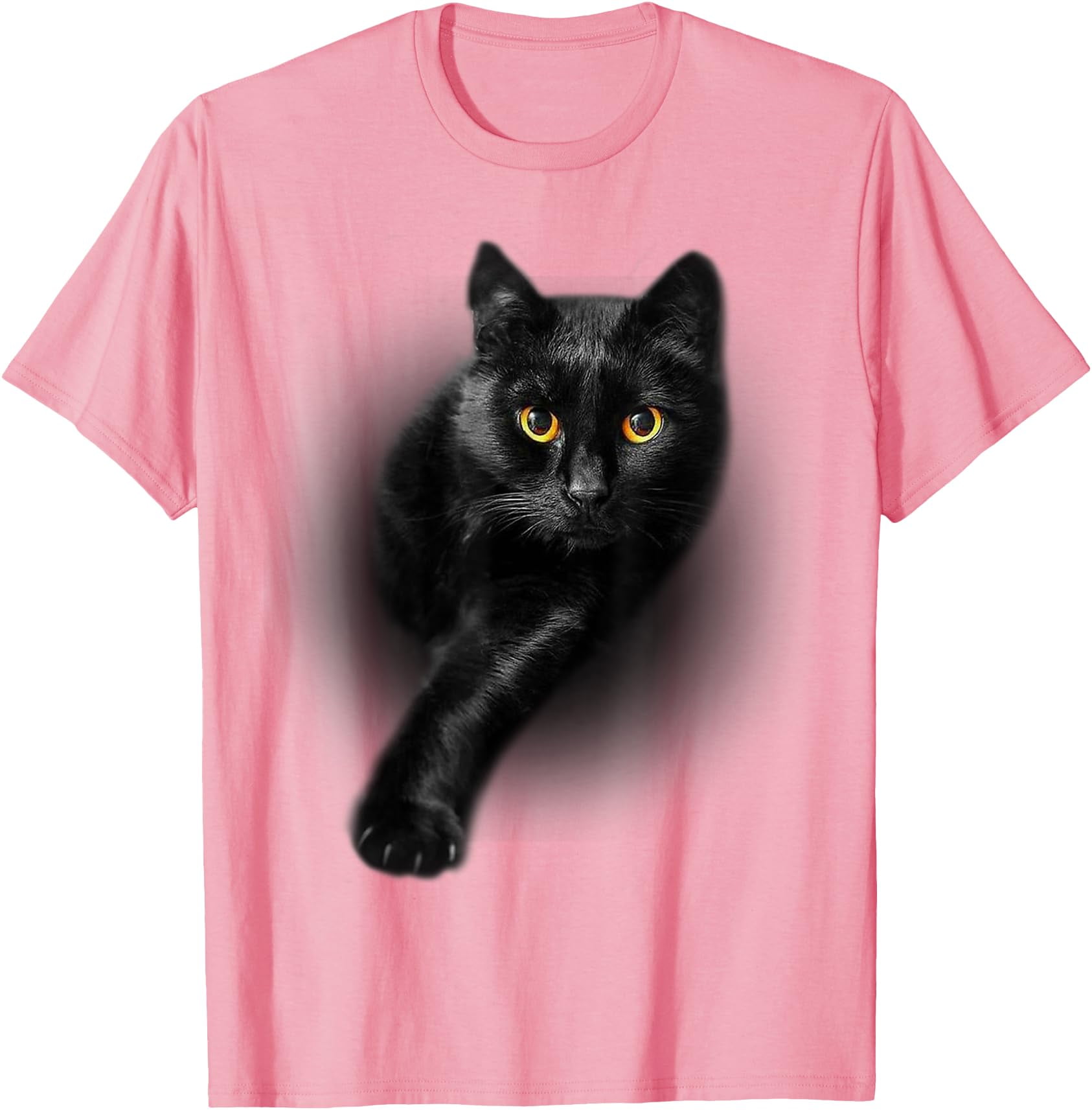 Black Cat Yellow Eyes Unisex T-Shirt for Men Women Kids Toddler,Light ...