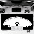 Black Cat and Cloud Design Mouse Pad 35.4 x 15.8 Inches Rubber Desk Mat ...