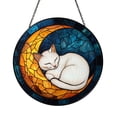 Black Cat and Moon Stained Glass Suncatcher – Night Theme Window Decor ...