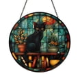 Black Cat on Bookshelf Acrylic Suncatcher – Bookish Window Decor ...