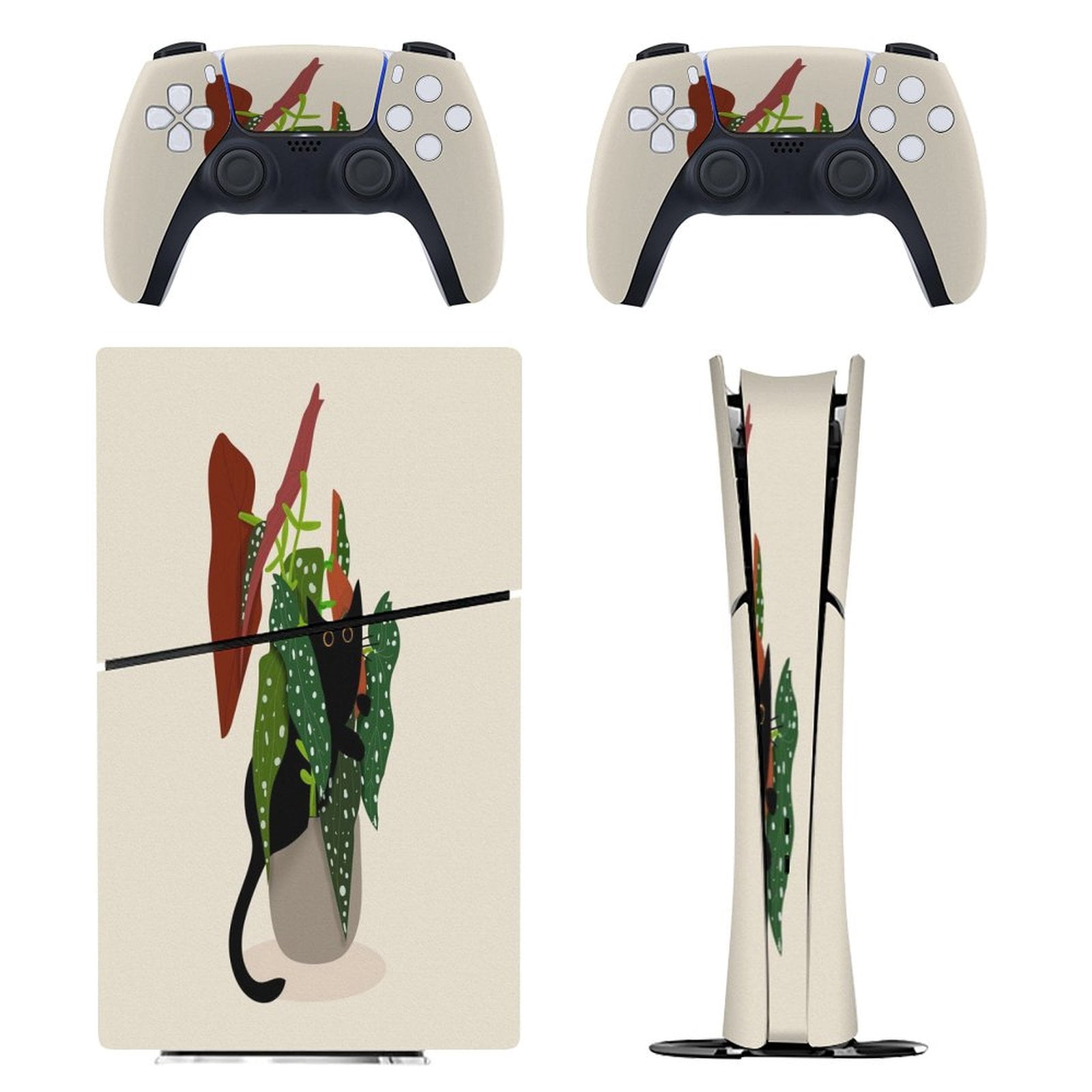 Black Cat，plant PS5/PS5 Slim Digital Disc Skin Sticker For Console And ...