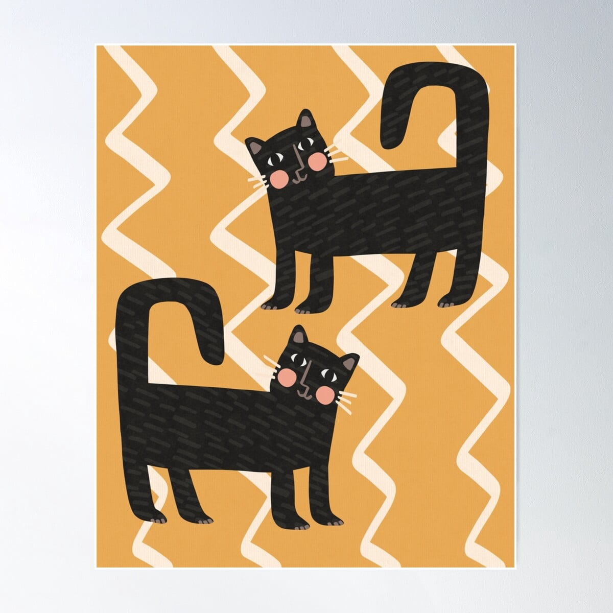 Black Cats Abstract Poster Wall Art, Modern Wall Decor For Living Room ...
