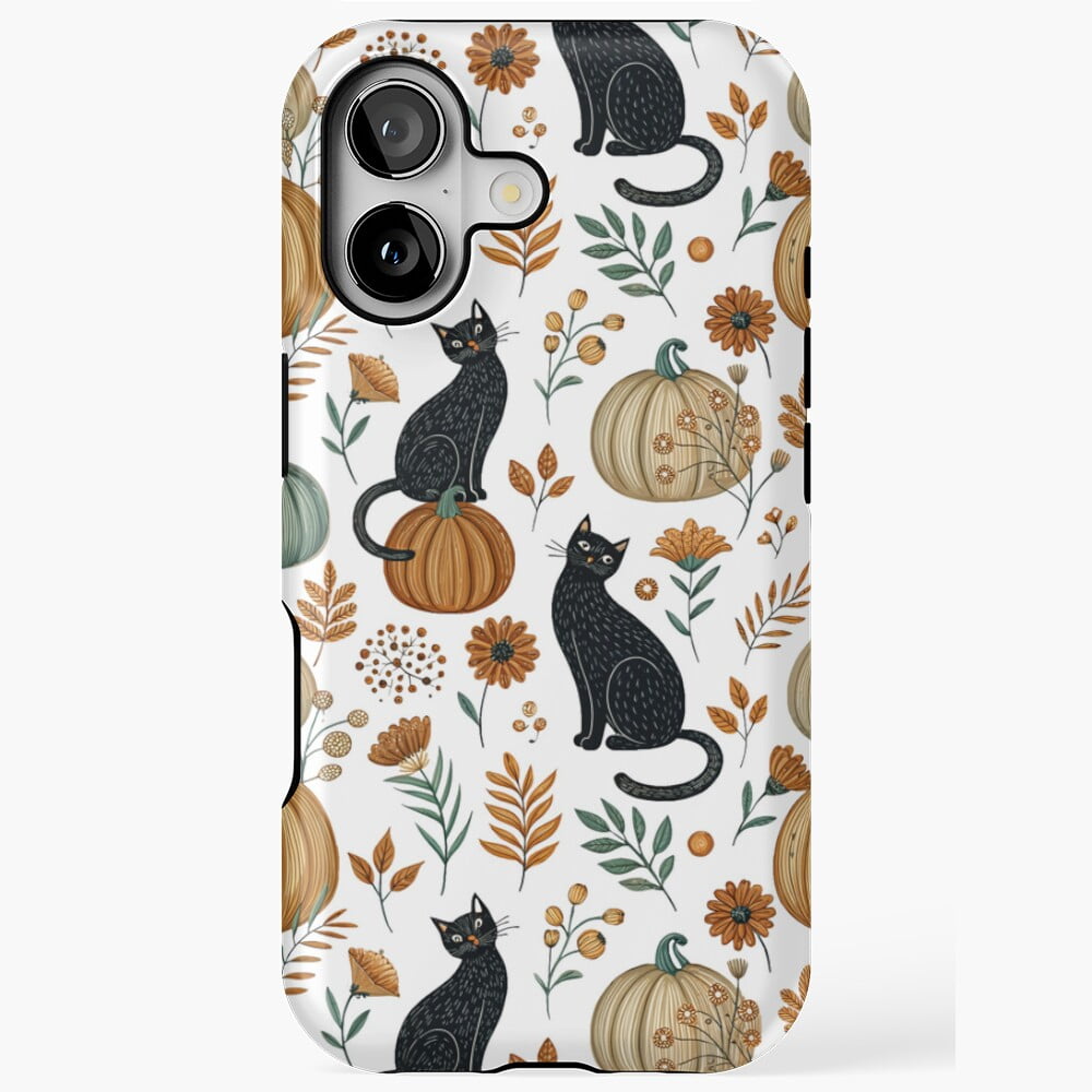 Black Cats Cross Tails Print iPhone 17 11 12 13 14 15 16 Pro Max Case ...