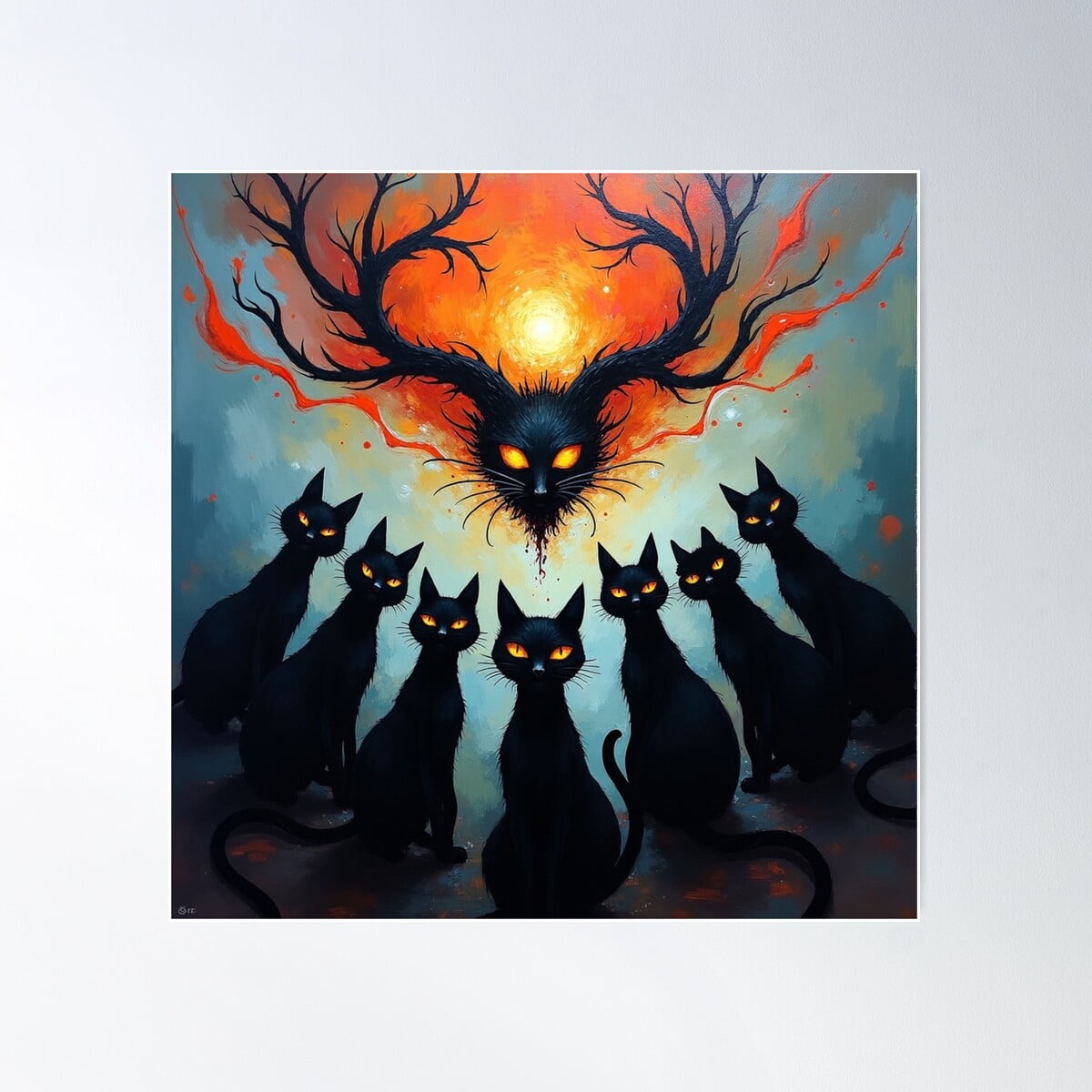 Black Cats: Dark Cat Lord Poster Wall Art, Modern Wall Decor For Living ...