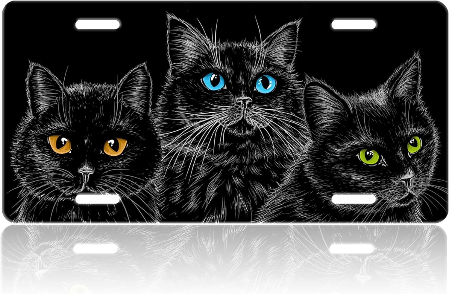 Black Cats Eyes License Plates,Personalized Front Plates License Rust ...
