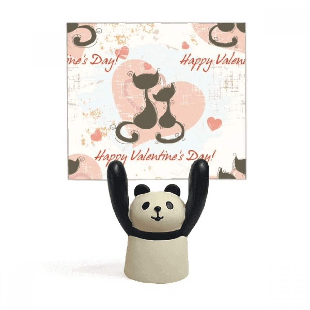 Black Cats Happy Valentine's Day Memo Holder Cartoon Animal Panda Stand ...