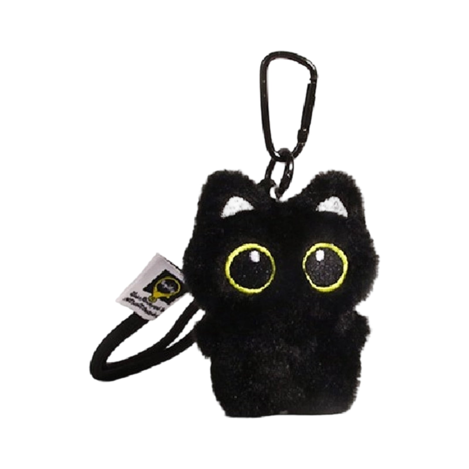 Black Cats Plush Figure Keyring Crafted from PP Cotton Fabric Materials ...