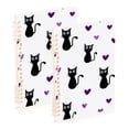 Black Cats Purple Hearts Valentine Notebook Detachable Coil Notebook ...