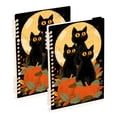 Black Cats Sit on Pumpkins Halloween Notebook Detachable Coil Notebook ...