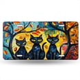 Black Cats Sitting In Tree With Yellow Eyes Decorative Signboard ...
