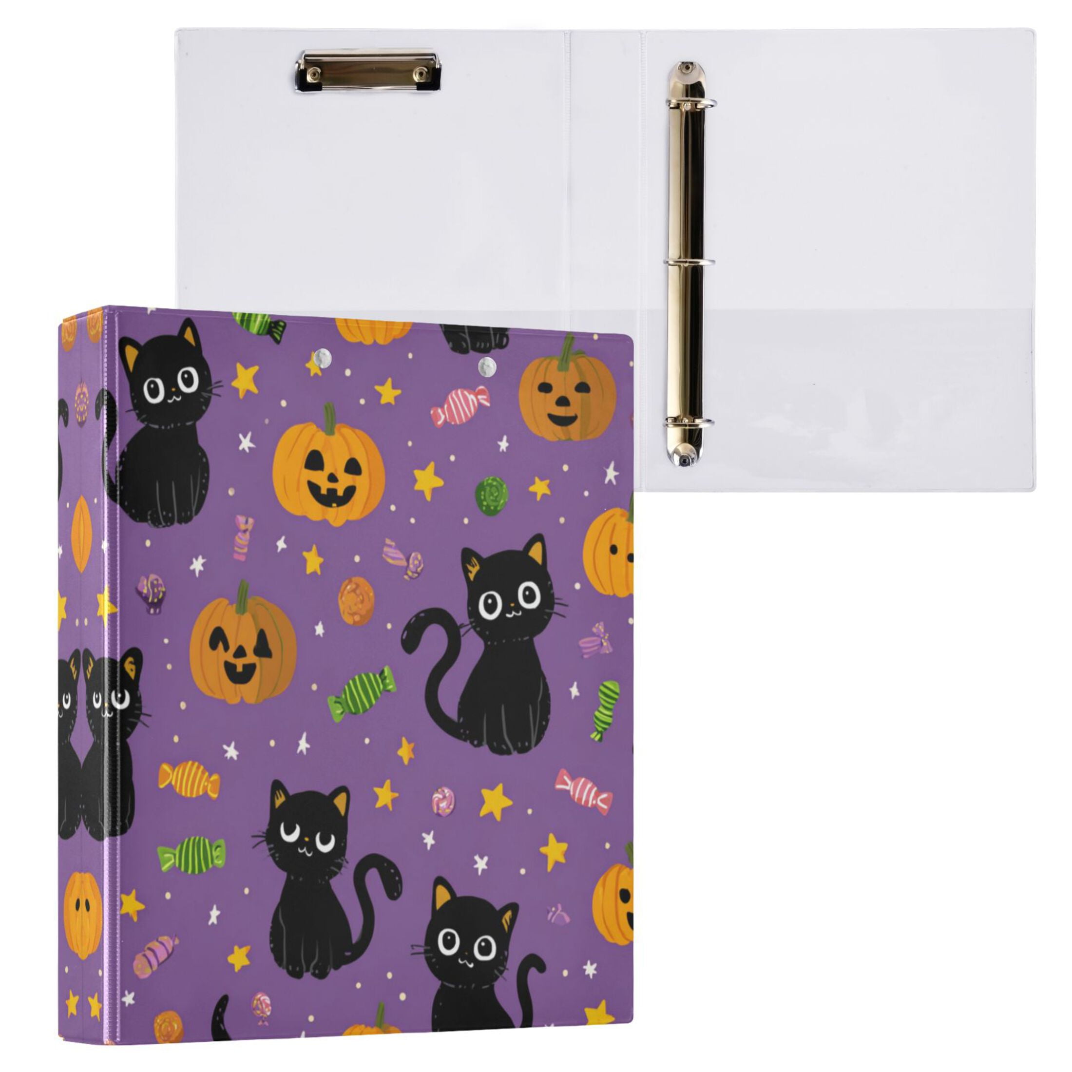 Black Cats and Candy 3 Ring Hardcover Binders 1.5in Round Rings for ...