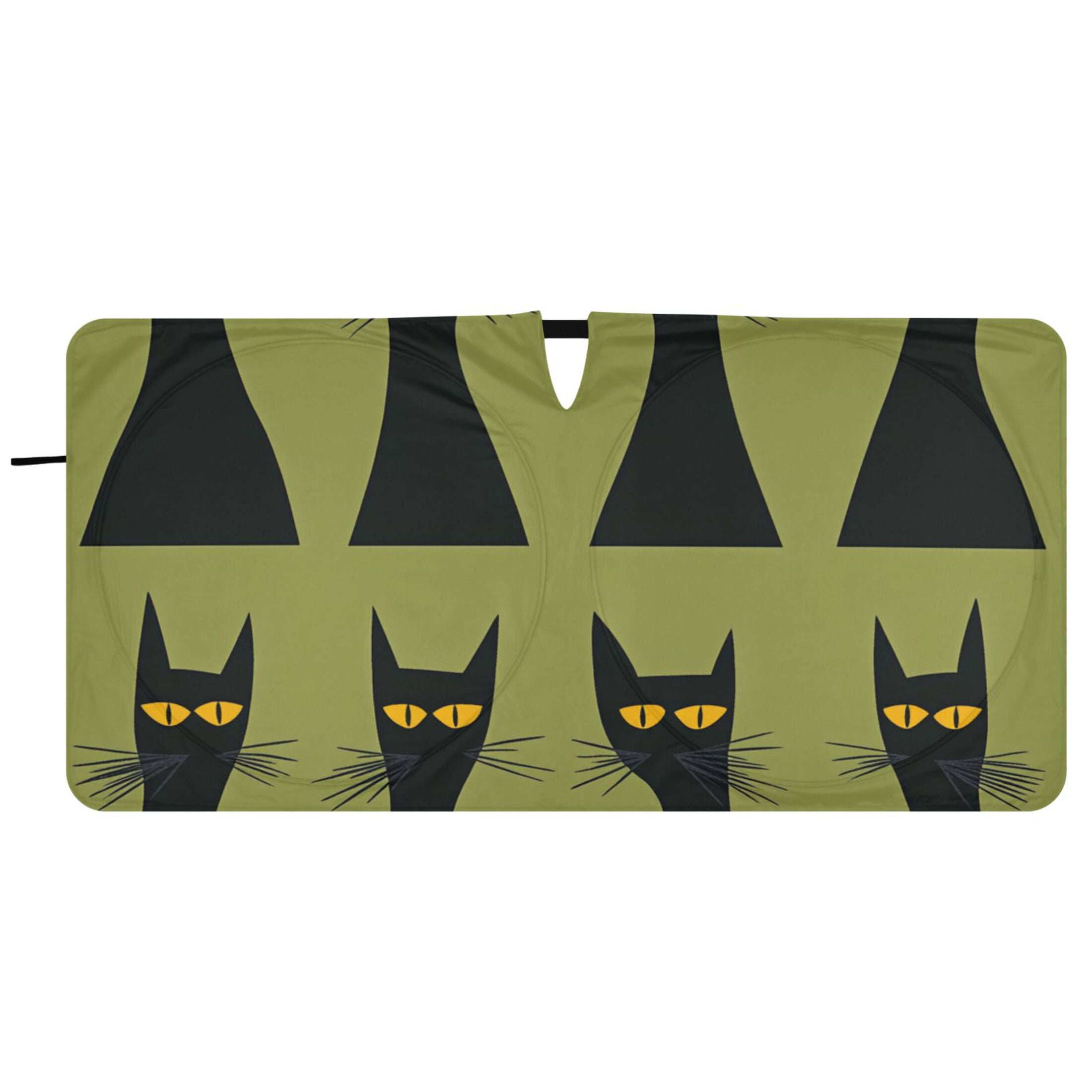 Black Cats and Green Car Windshield Sun Shade Foldable Front Window ...