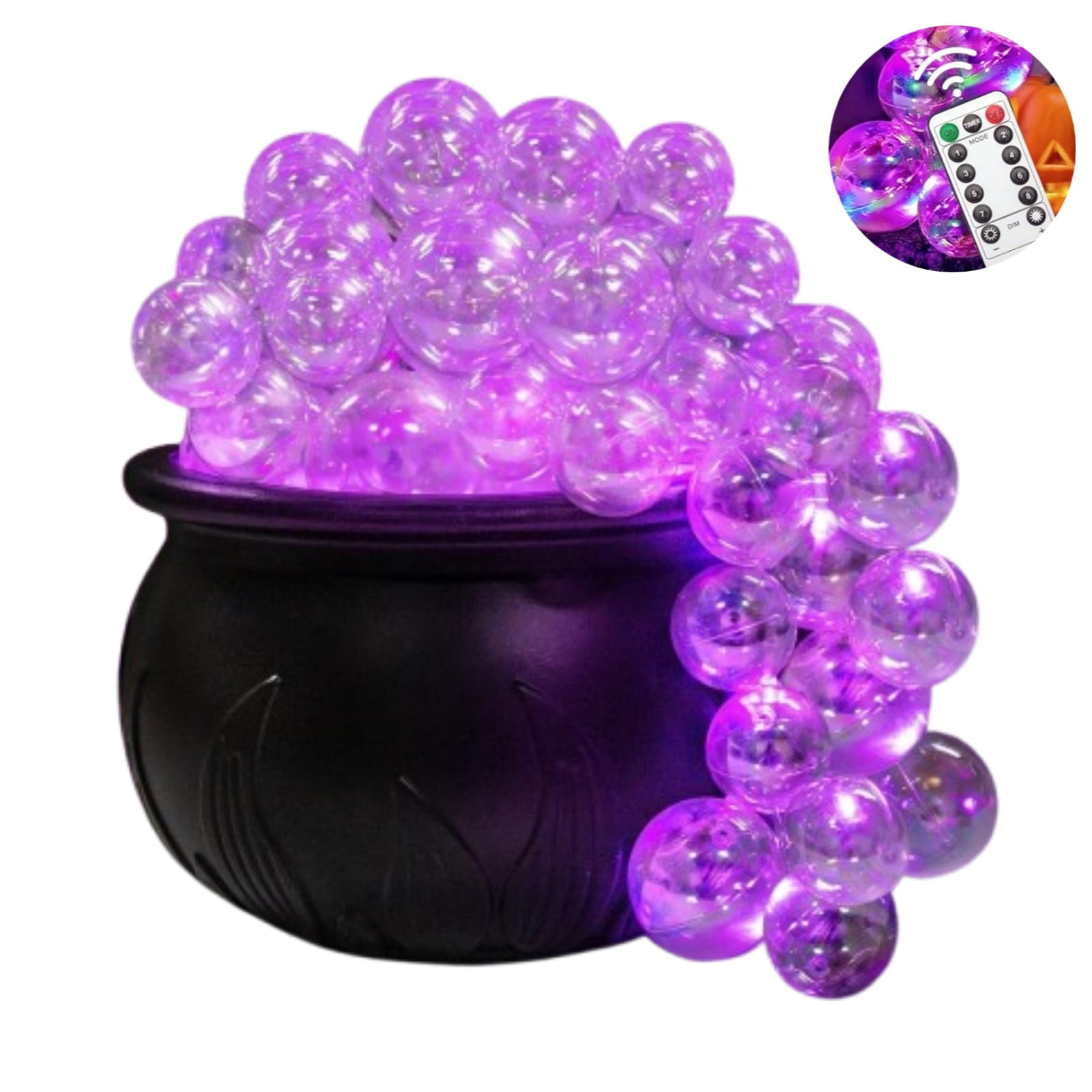 Black Cauldron Bucket, Witch Kettle for Party Supplies Light up Bubble ...