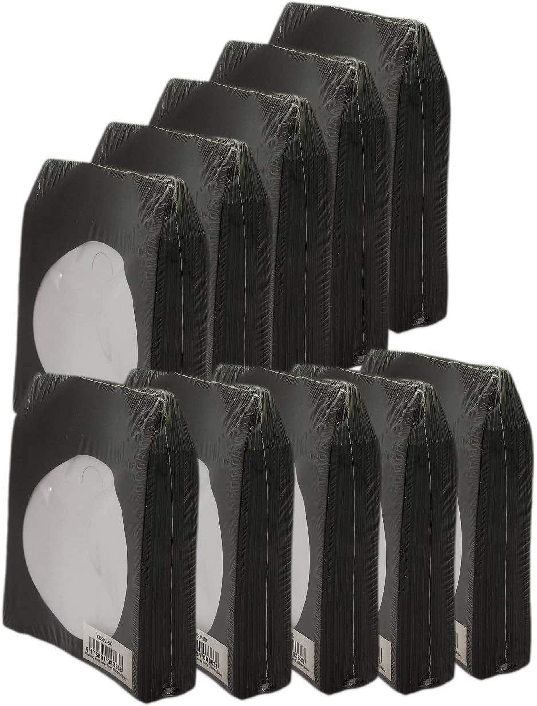 Black Cd/DVD Paper Media Sleeves Envelopes with Flap and Clear Window ...