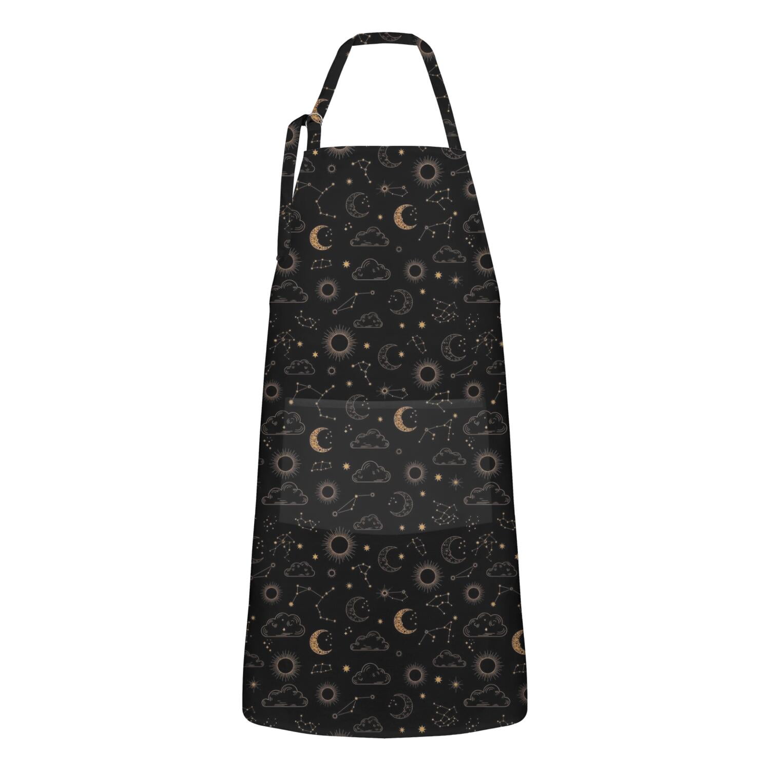 Black Celestial Cloud Pattern Apron-Garden Aprons for Women with ...