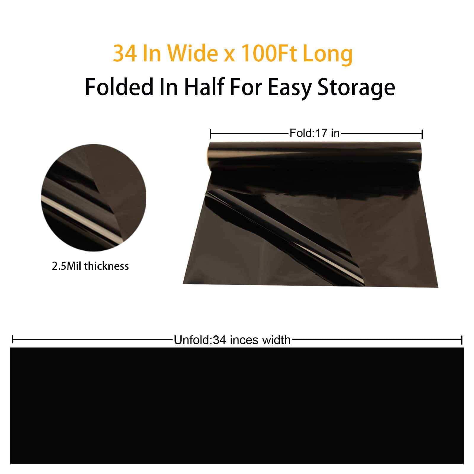 Black Cellophane Wrap Roll 34 In Wide X 100 Ft Long Gift Basket Holiday ...
