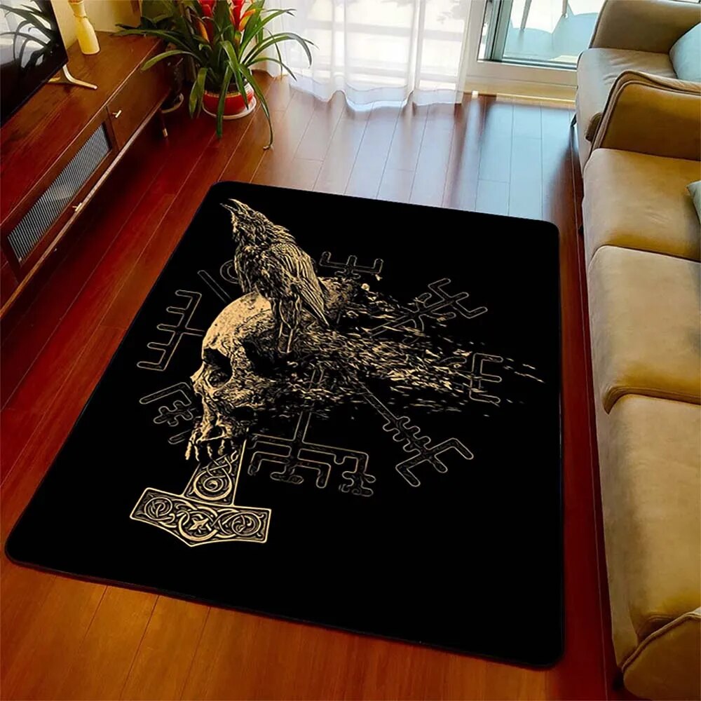 Black Celtic Viking Rug Dragons Tattoo Luxury Area Rugs Carpet Home ...