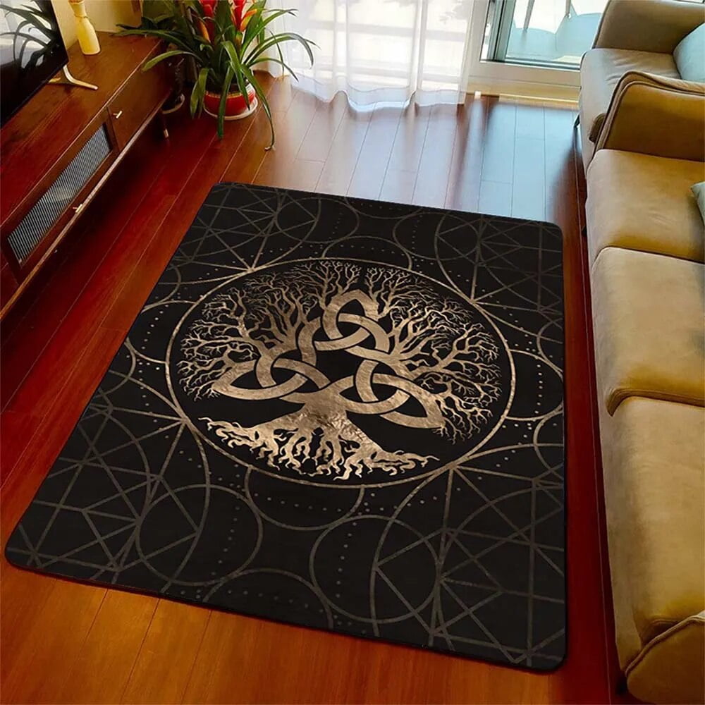Black Celtic Viking Rug Dragons Tattoo Luxury Area Rugs Carpet Home ...