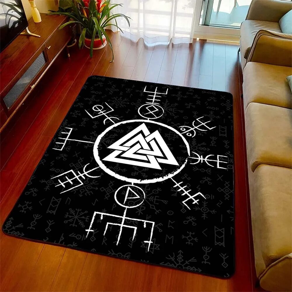 Black Celtic Viking Rug Dragons Tattoo Luxury Area Rugs Carpet Home ...