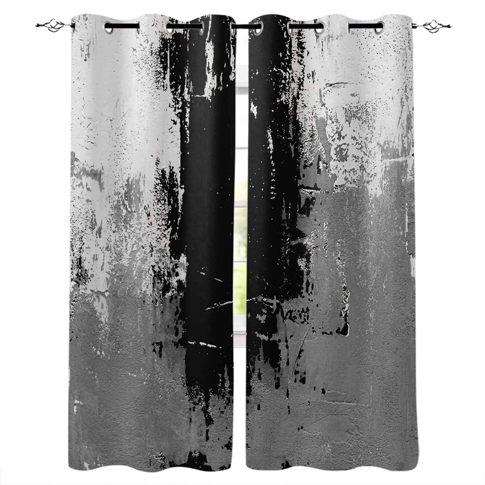 Black Cement Gray Blackout Curtains for Bedroom/Living Room, Thermal ...