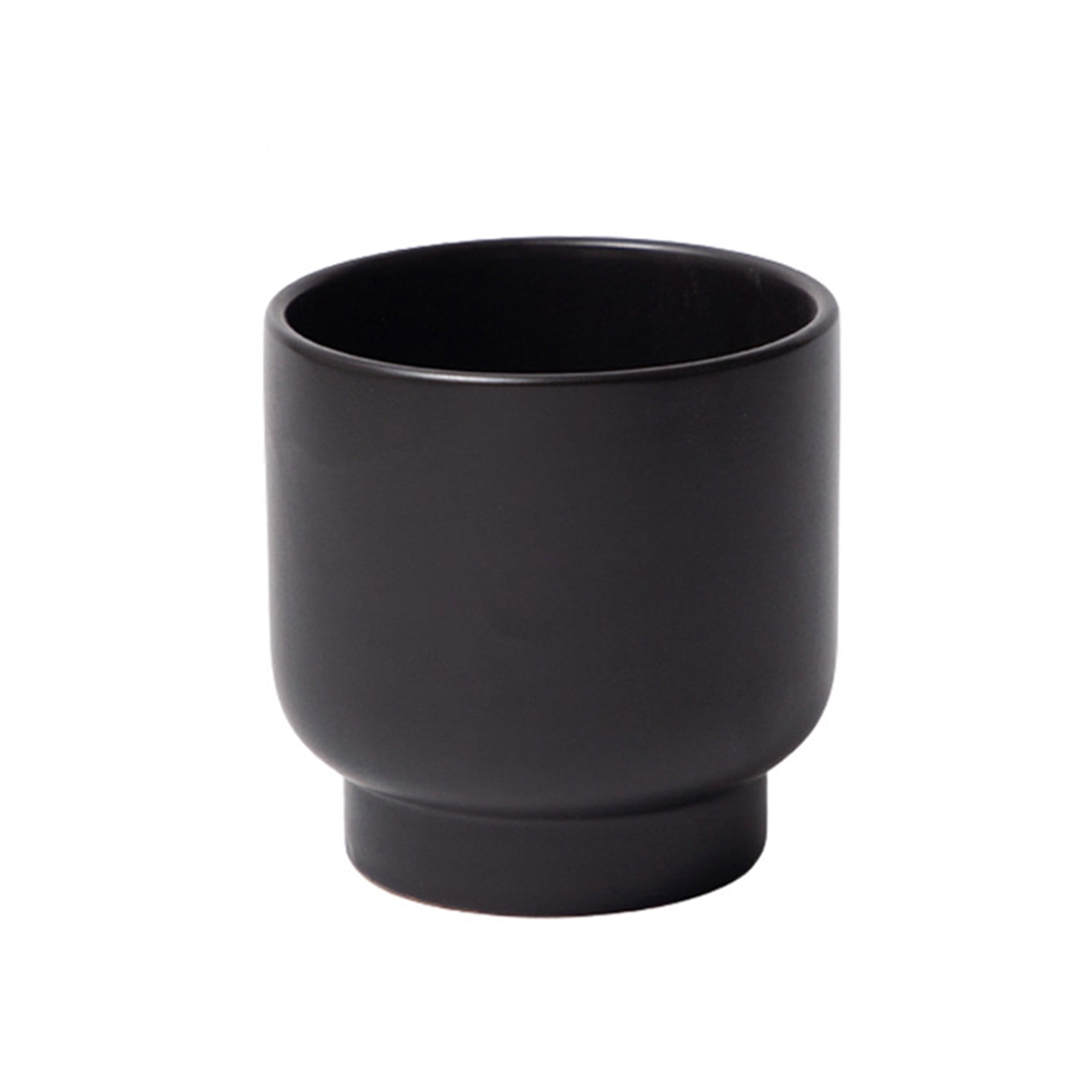 Black Ceramic Flower Pots Planters with Drainage Hole Plug for Home ...