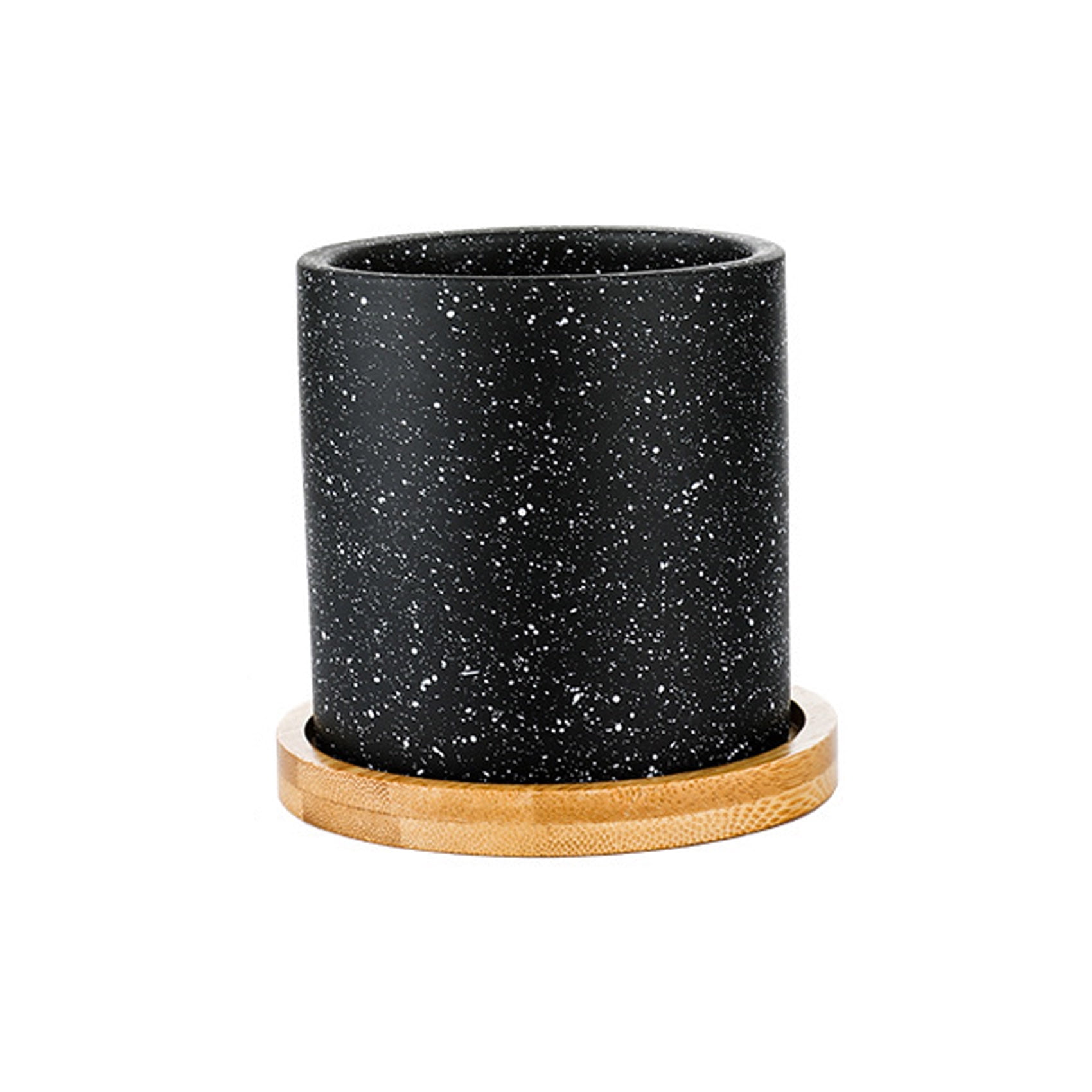 Black Ceramic Ink Dots Style Flower Pots Planters with Drainage Hole ...