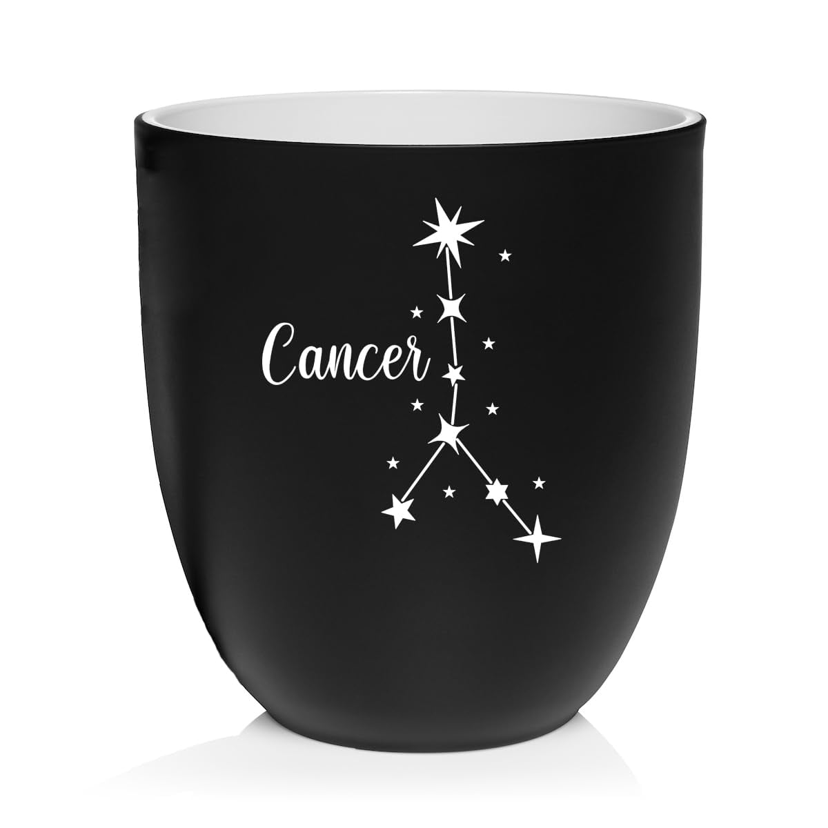 Black Ceramic Planter Plant Pot with Plastic Liner Gift Star Zodiac ...