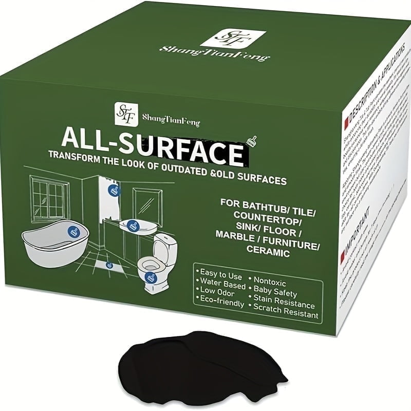 Black Ceramic Tile & Tub Coating Kit (50-60sq.ft) | Low Odor Waterproof ...