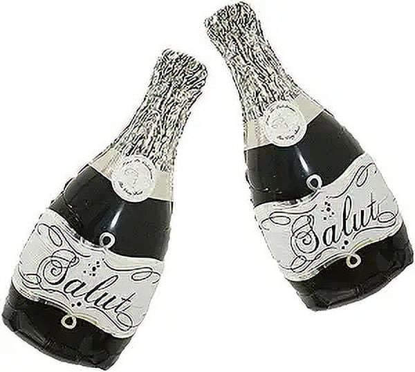 Black Champagne Bottle Balloons Salut Foil Aluminum Balloon Birthday ...