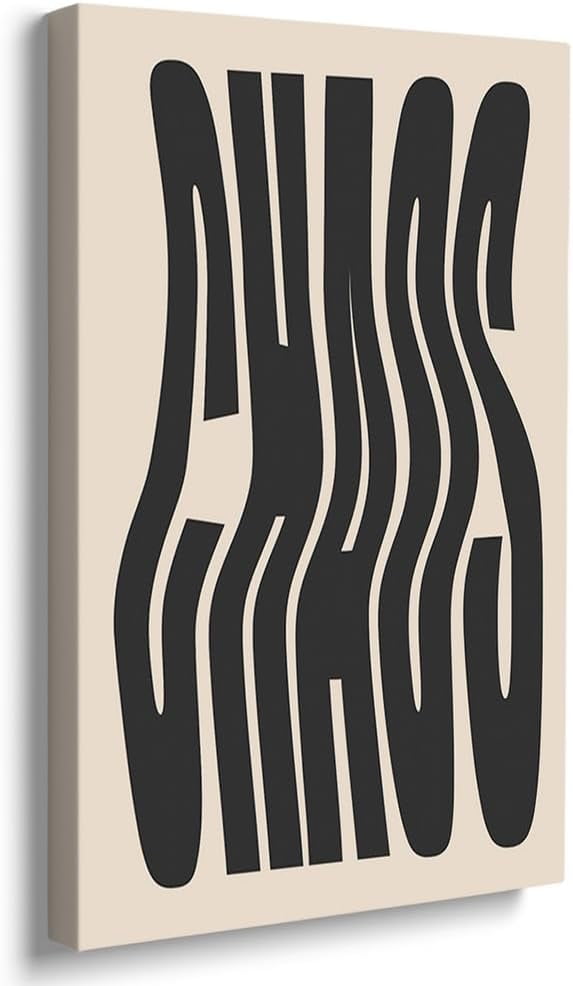 Black Chaos Posters Wavy Prints Aesthetic Room Decor Retro Trendy ...