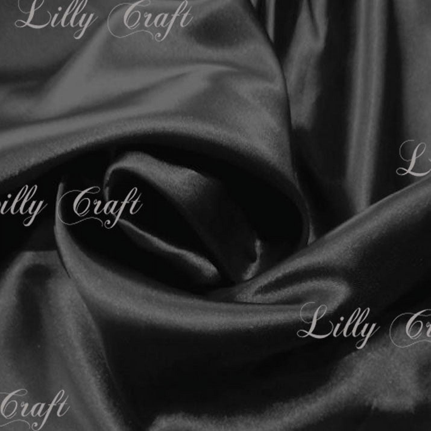 Black Charmeuse Satin Fabric 58”/60” Inches Wide - Sold By The Yard ...
