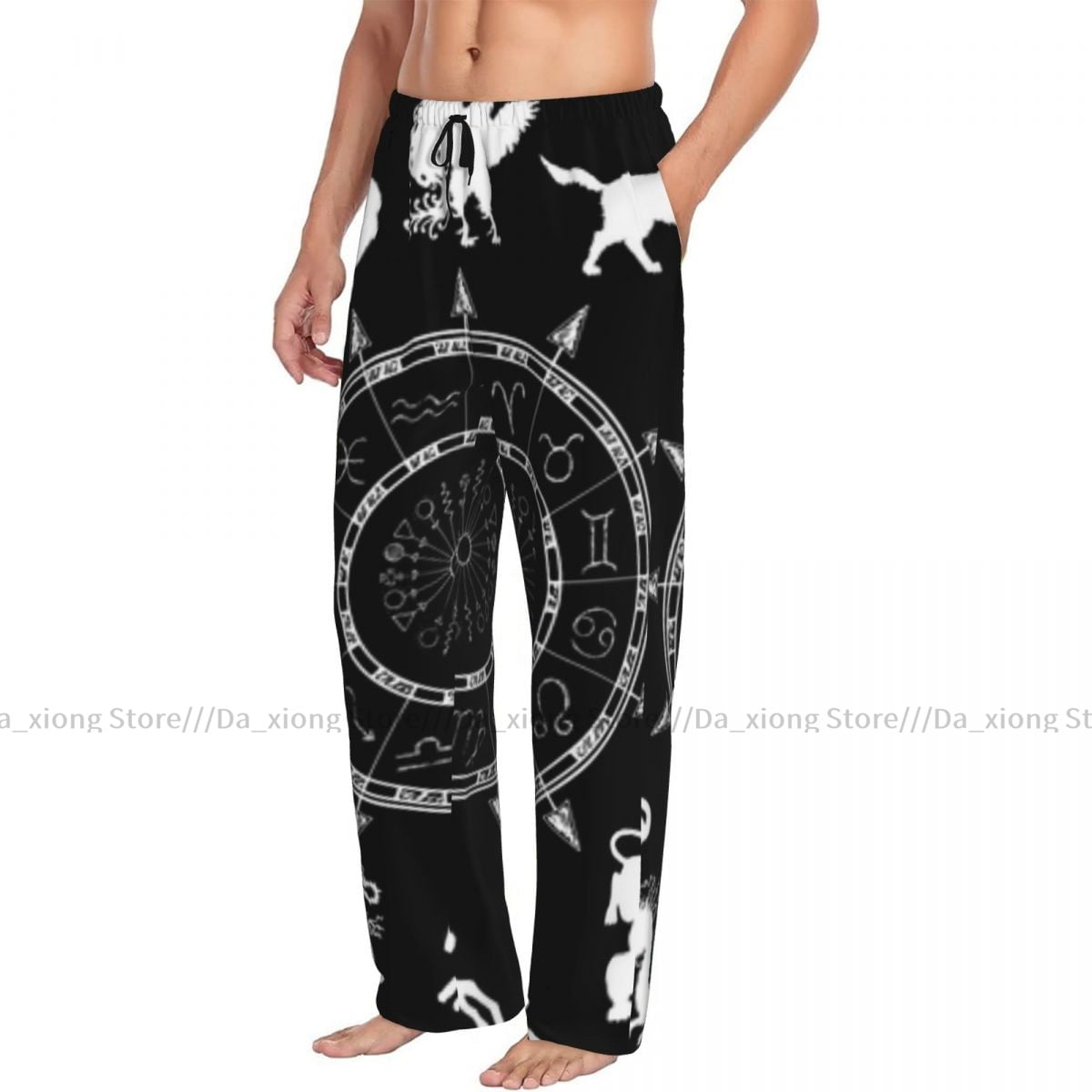 Black Chart With Horoscope Symbols Mens Pajamas Pyjamas Pants Lounge ...