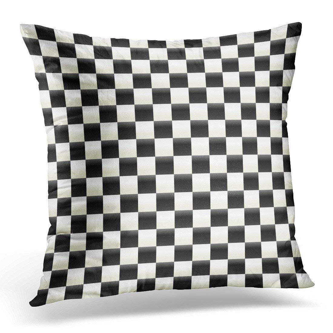 Black Checker Illuminated Checkered White Flag Pillows case 18x18 ...