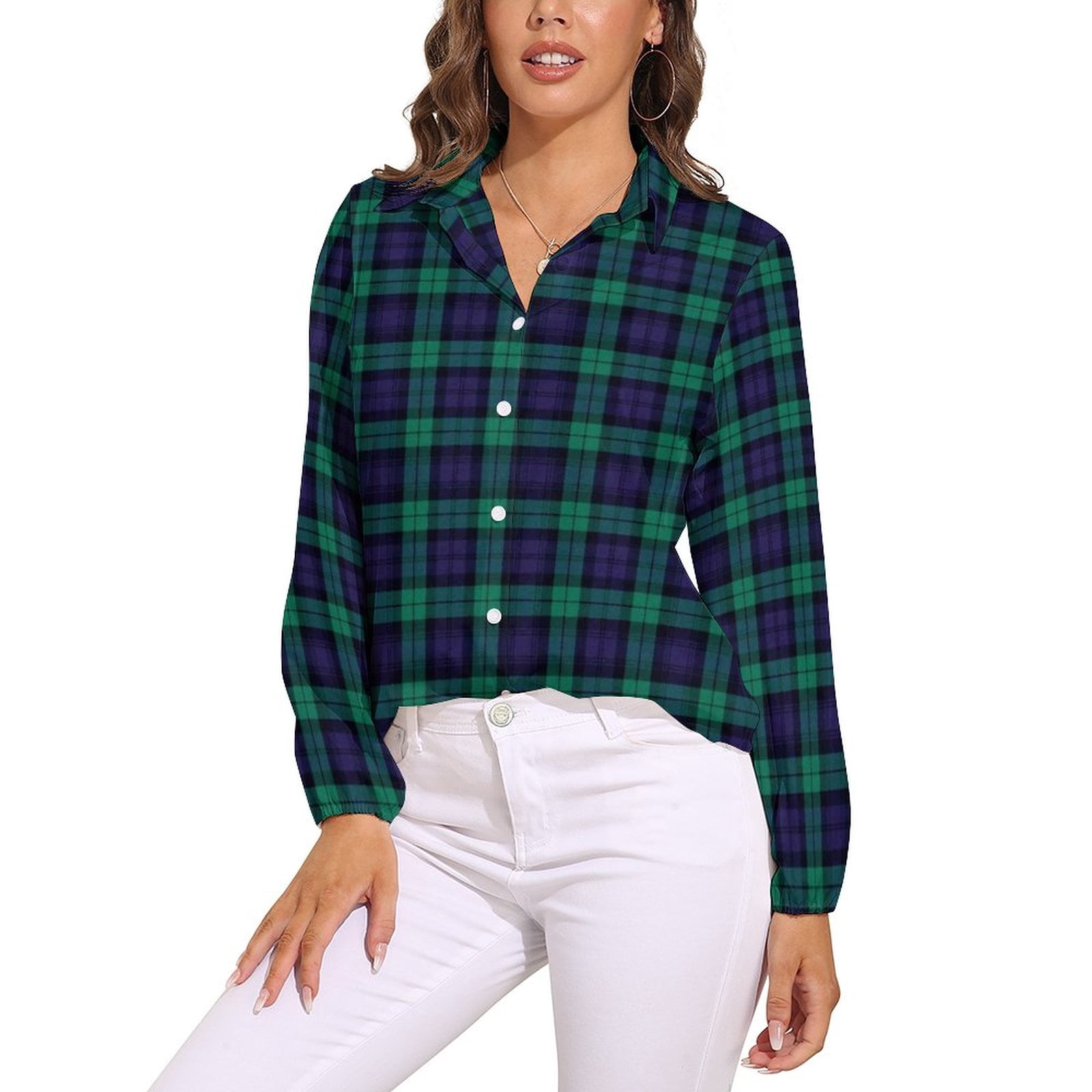 Black Checkerboard Blouse Classic Black and White Checker Office Print ...