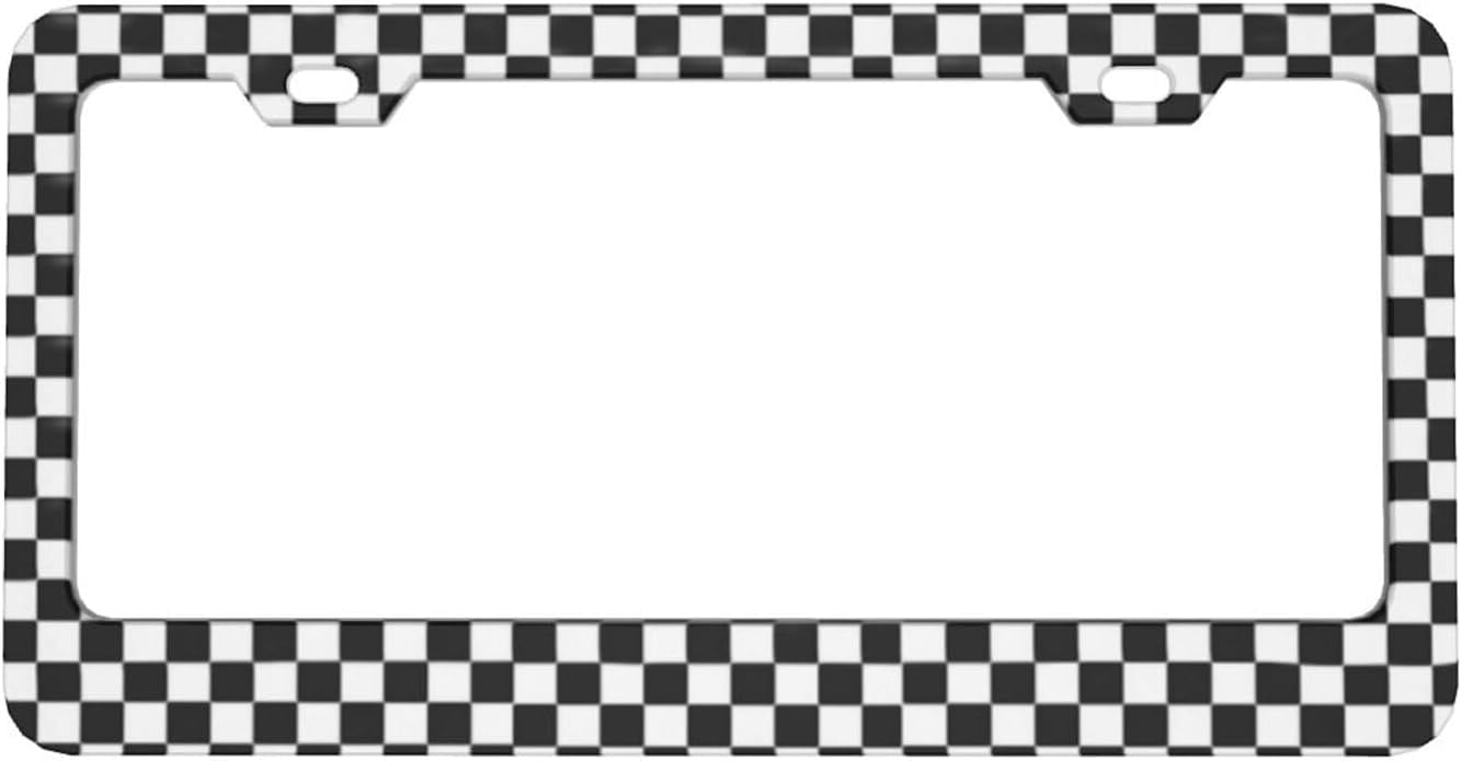 Black and Checkerboard License Plate Frame Race Flag License Plate ...