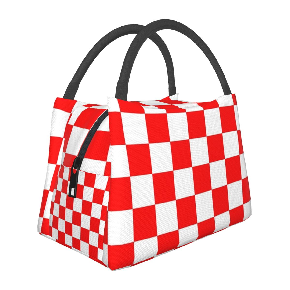Black Checkerboard Lunch Bag Classic Black and White Checker Lunch Box ...