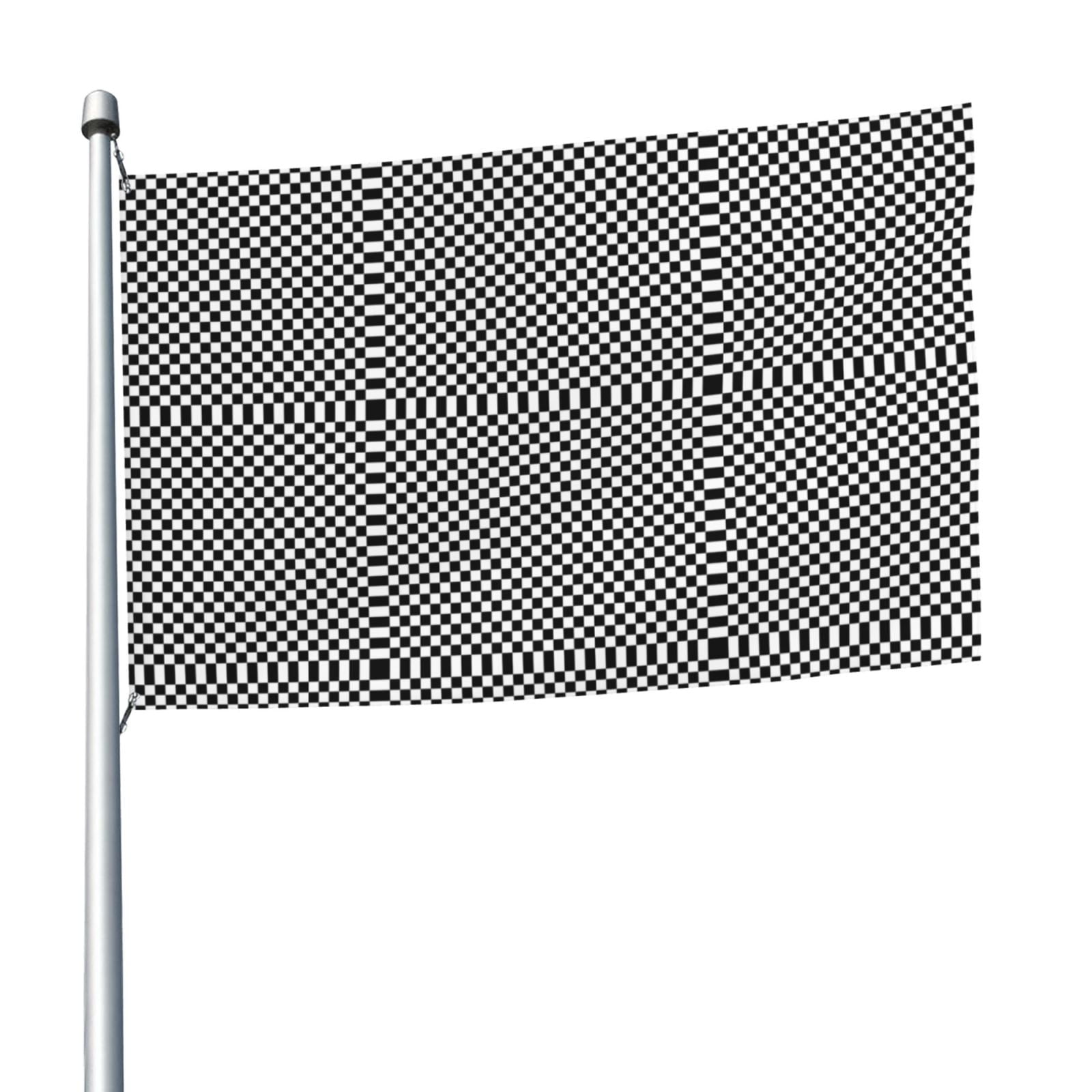 Black Checkered Flag 5x8 Ft Print Vivid Color Light-Weighted Flags With ...