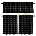 Black Checkered Kitchen Curtains Valances 3 Piece Set, Modern ...