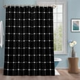 Black Checkered Shower Curtain Set with Hooks, Modern Minimalist ...