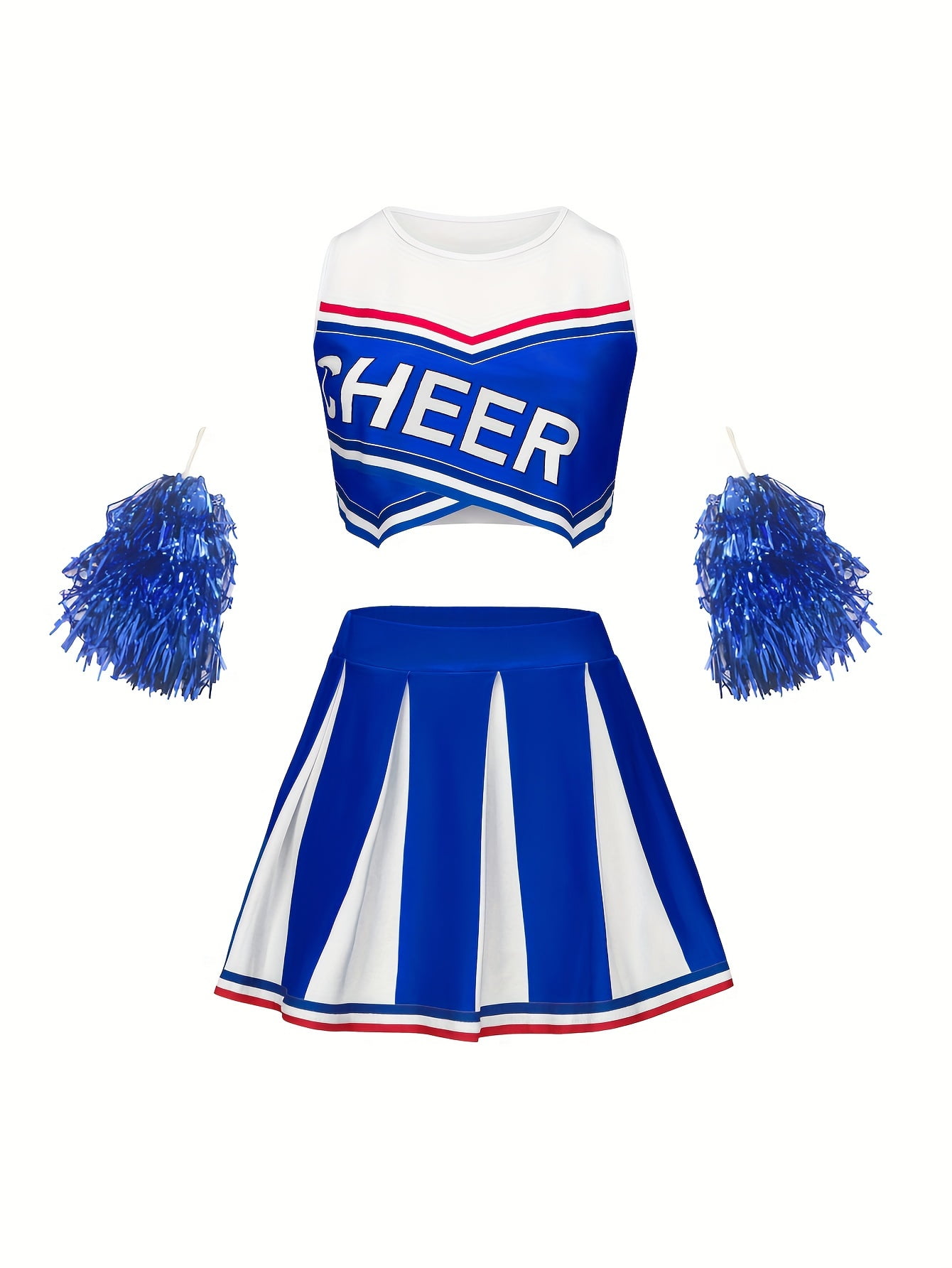 Black Cheer Cheerleading Sleeveless Skirt Set Sports Children's Pom ...